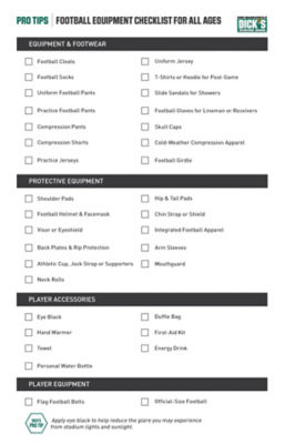 The Pro Tips Football Equipment Checklist