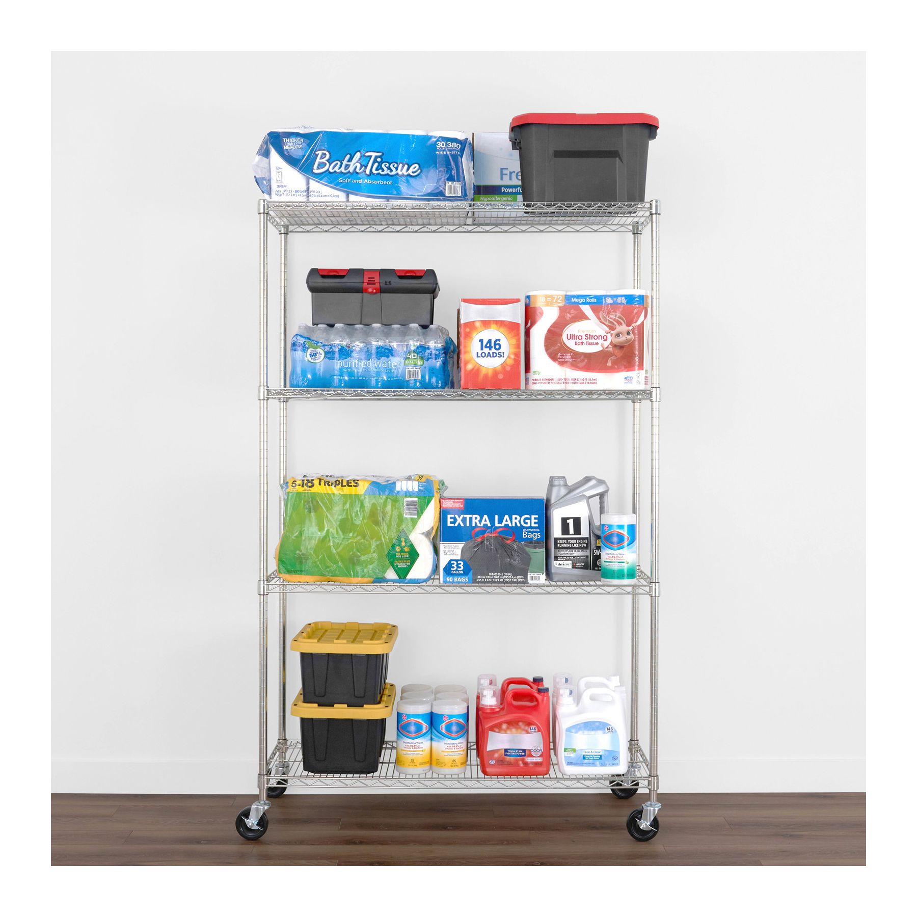 SafeRacks 18" x 48" x 72" 4-Tier Wire Shelving - BJs Wholesale Club