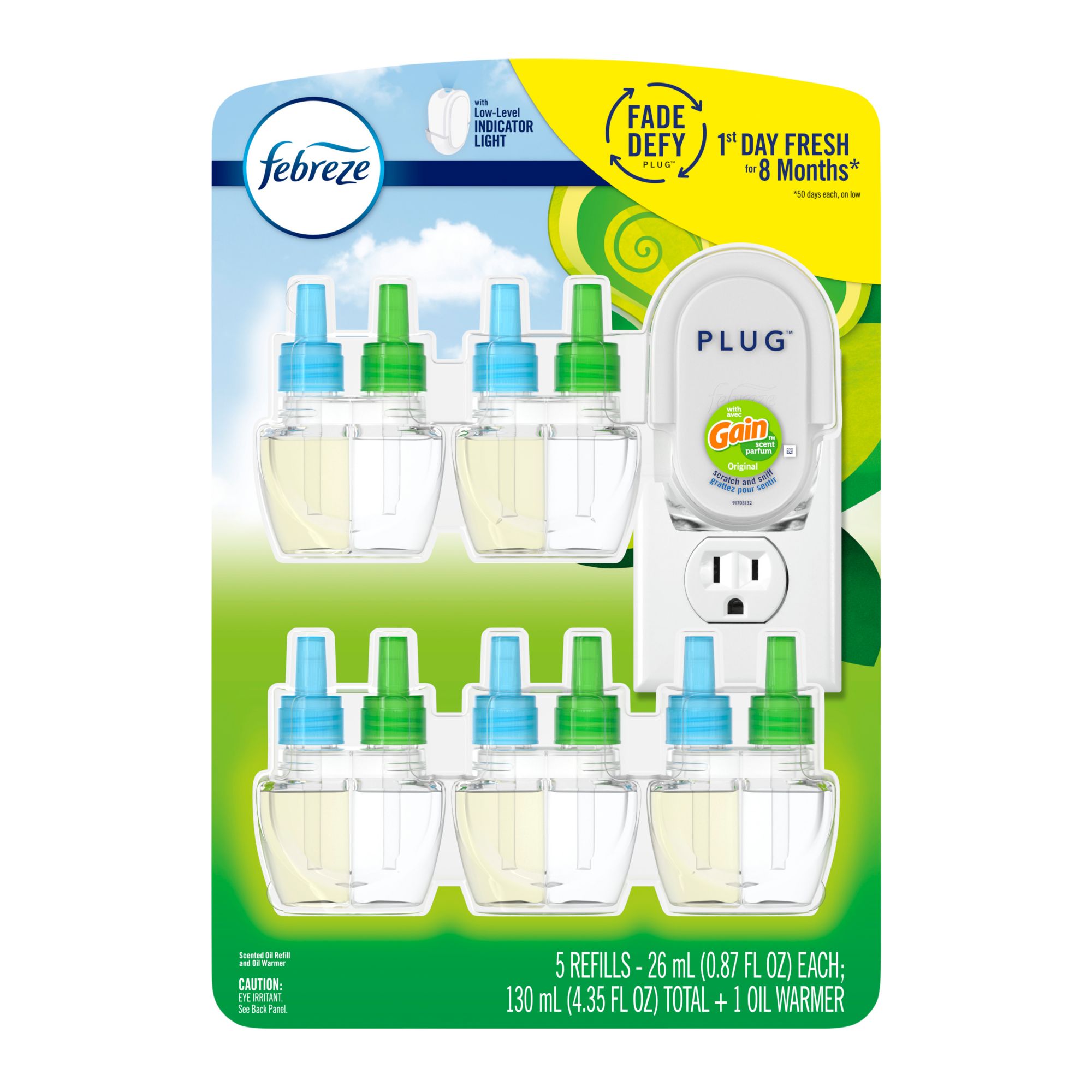Febreze Odor Eliminating Fade Defy PLUG Oil Warmer Kit BJ s Wholesale Club