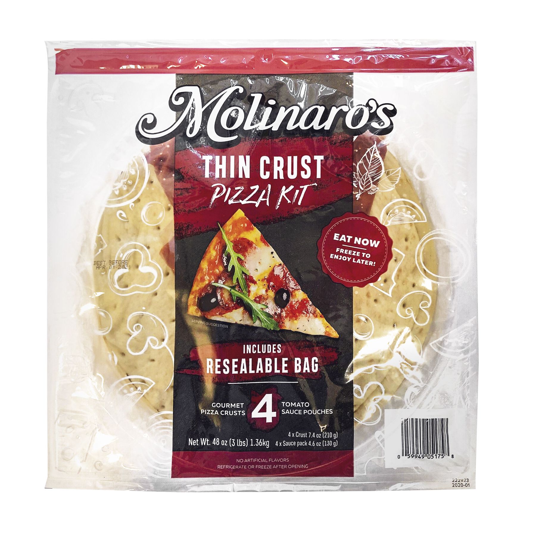 Molinaros Thin Crust Pizza Kit, 4 ct. | BJ's Wholesale Club