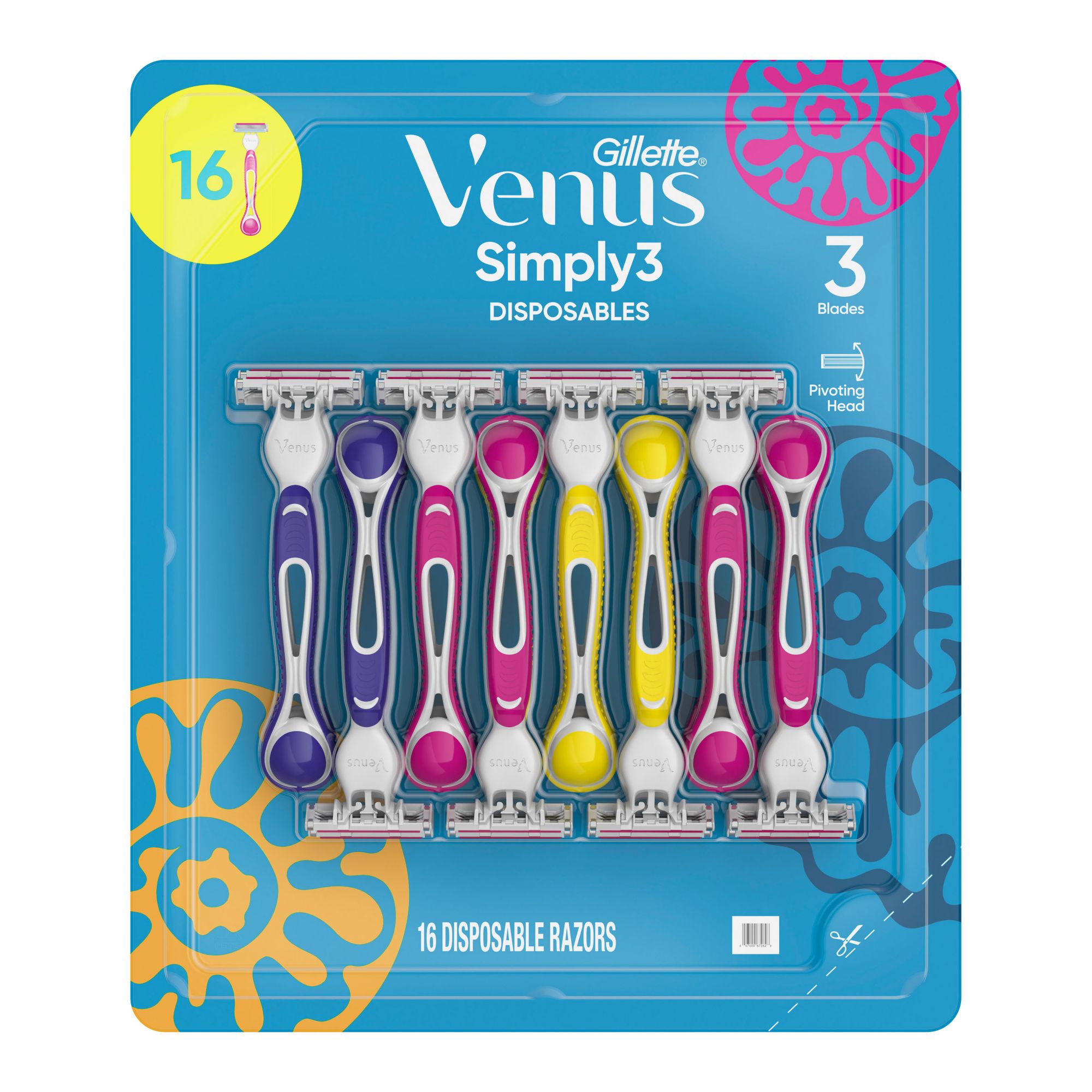 Gillette Venus Simply 3 Women's Disposable Razors, 16 ct. | BJ's ...