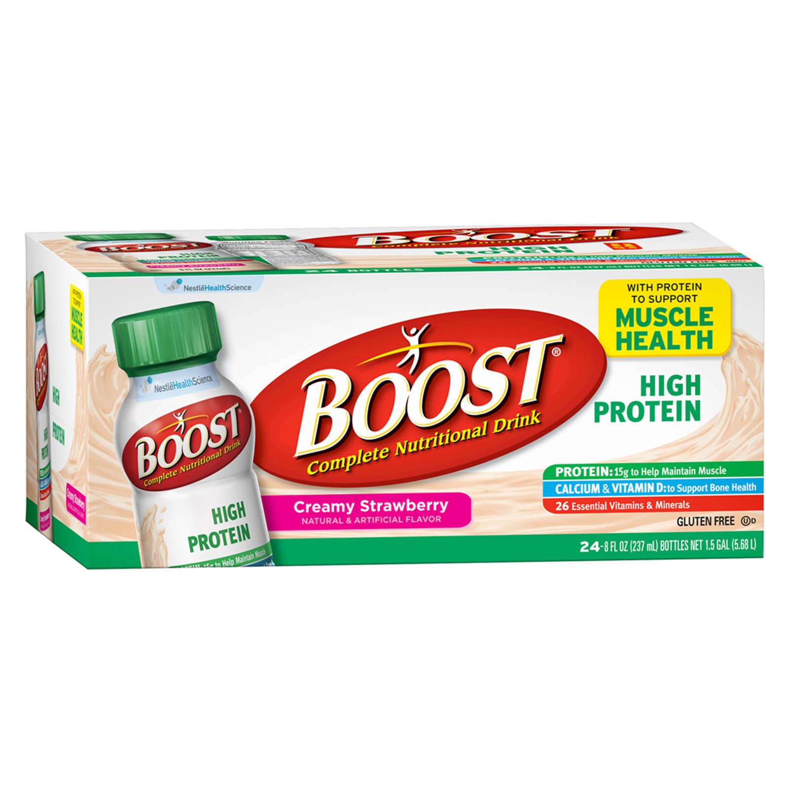Boost High-Protein Drink, Strawberry, 15g Protein, 24 pk./8 oz. | BJ's ...