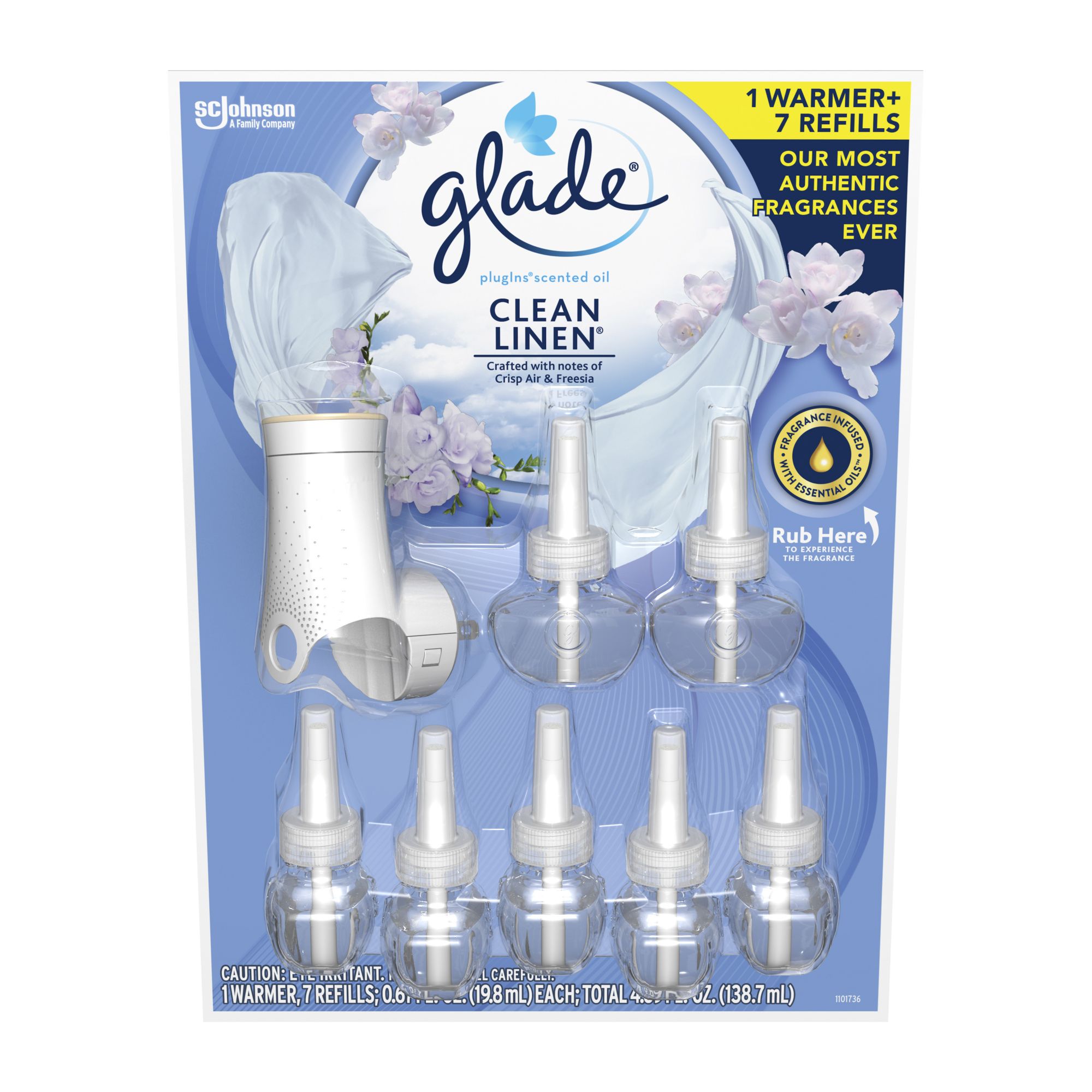 Glade PlugIns Clean Linen Scented Oil with 1 Warmer and 7 Refills | BJ ...