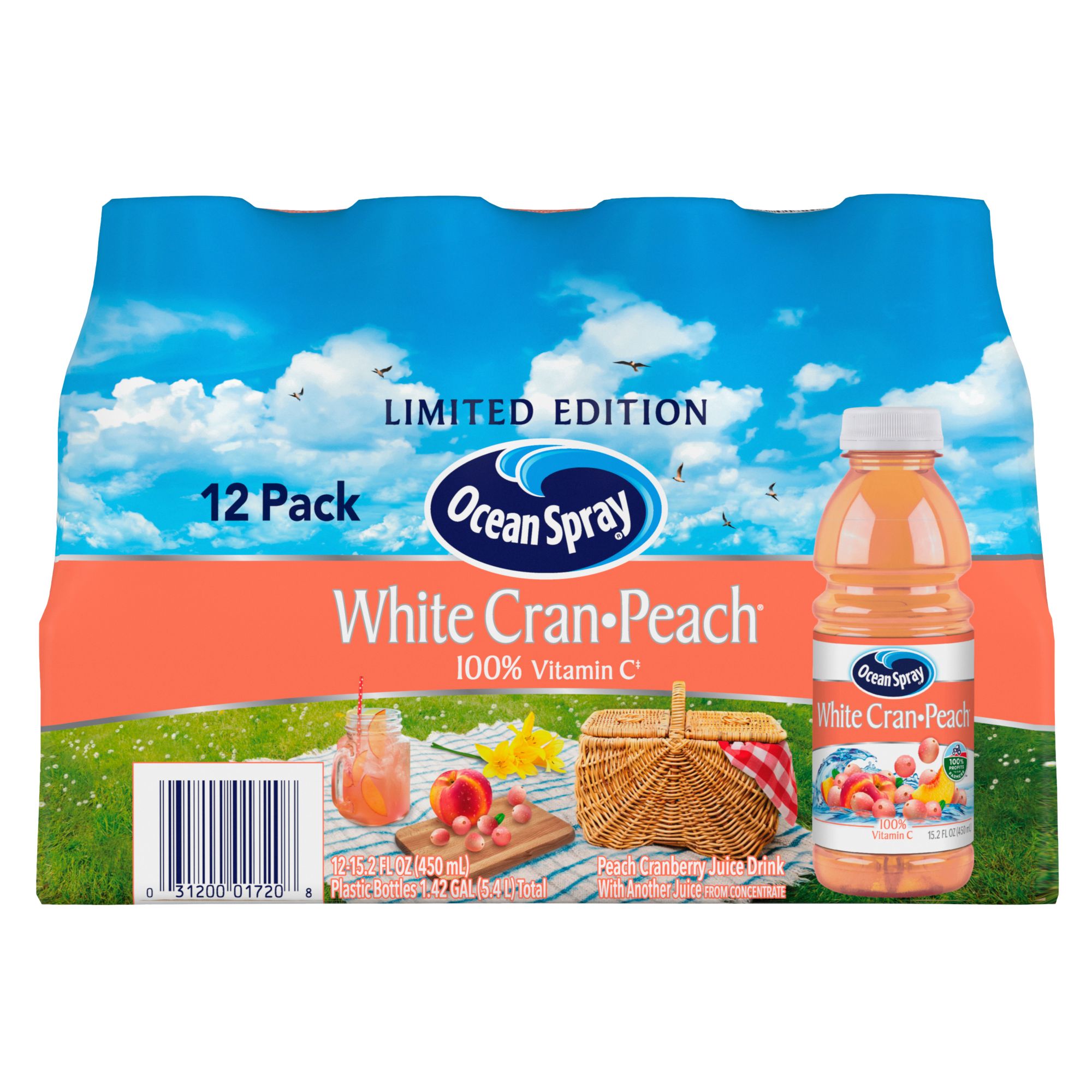 Ocean Spray White Cran-Peach Juice Drink, 12 pk./15.2 fl. oz. | BJ's ...