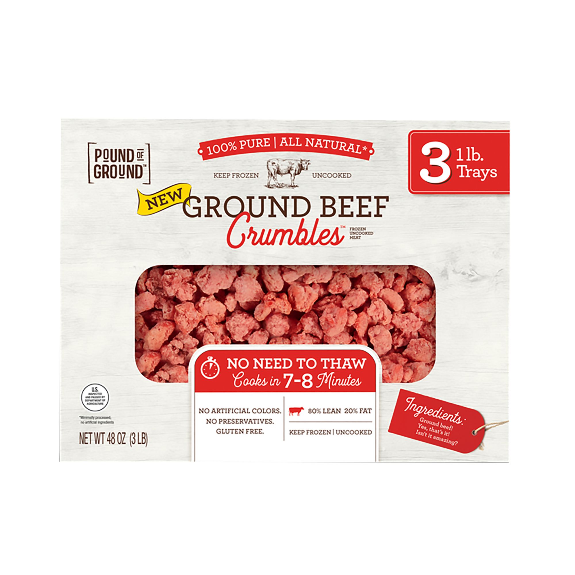 Ground Beef Crumbles 3 pk./1 lb. | BJ's Wholesale Club