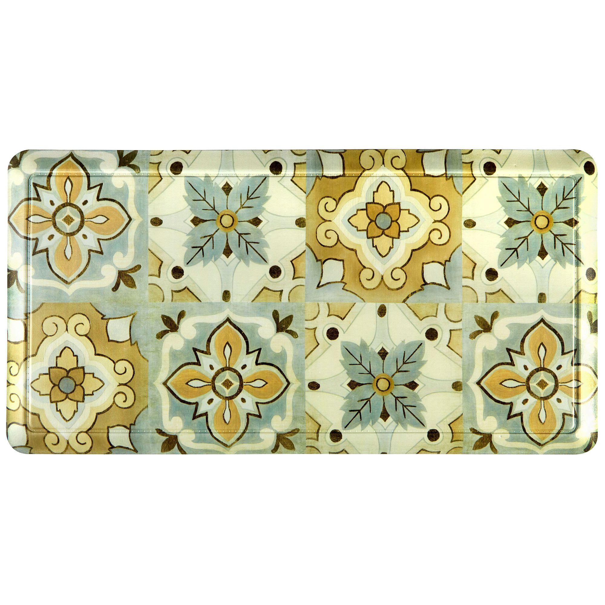 Home Dynamix Cat Cora Printed Embossed Gentle Step Kitchen Mat - Yellow ...