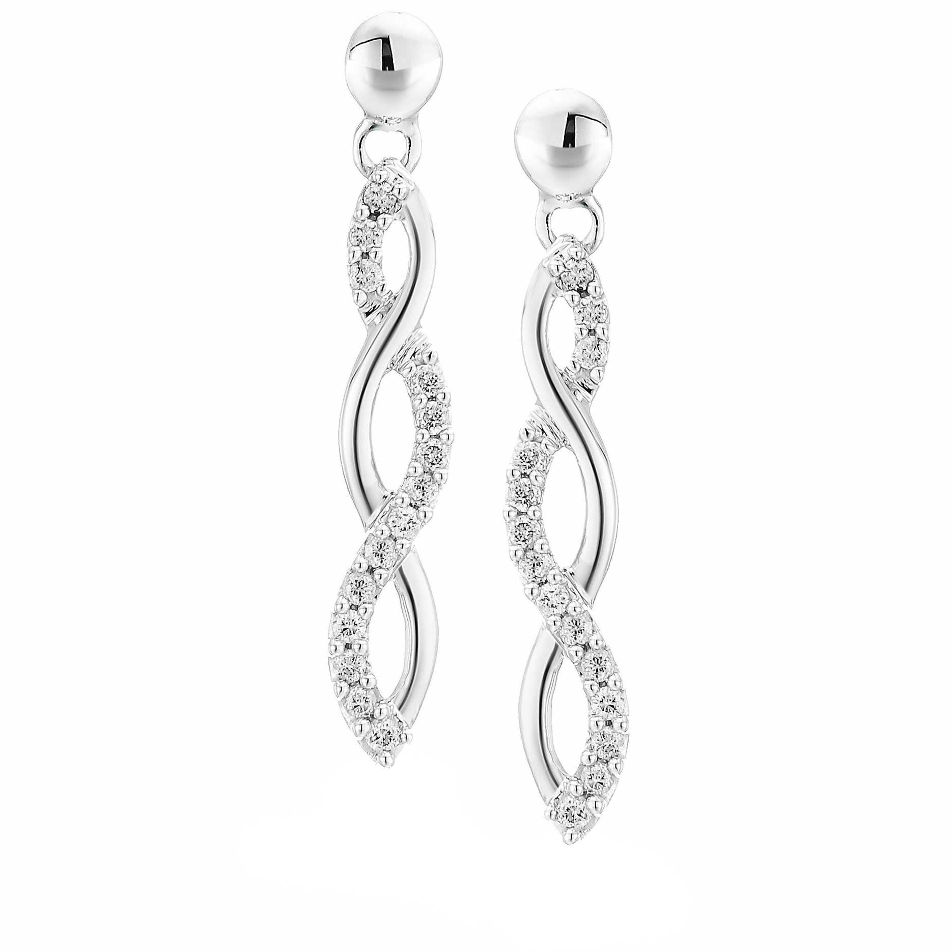 Silver infinity drop earrings store