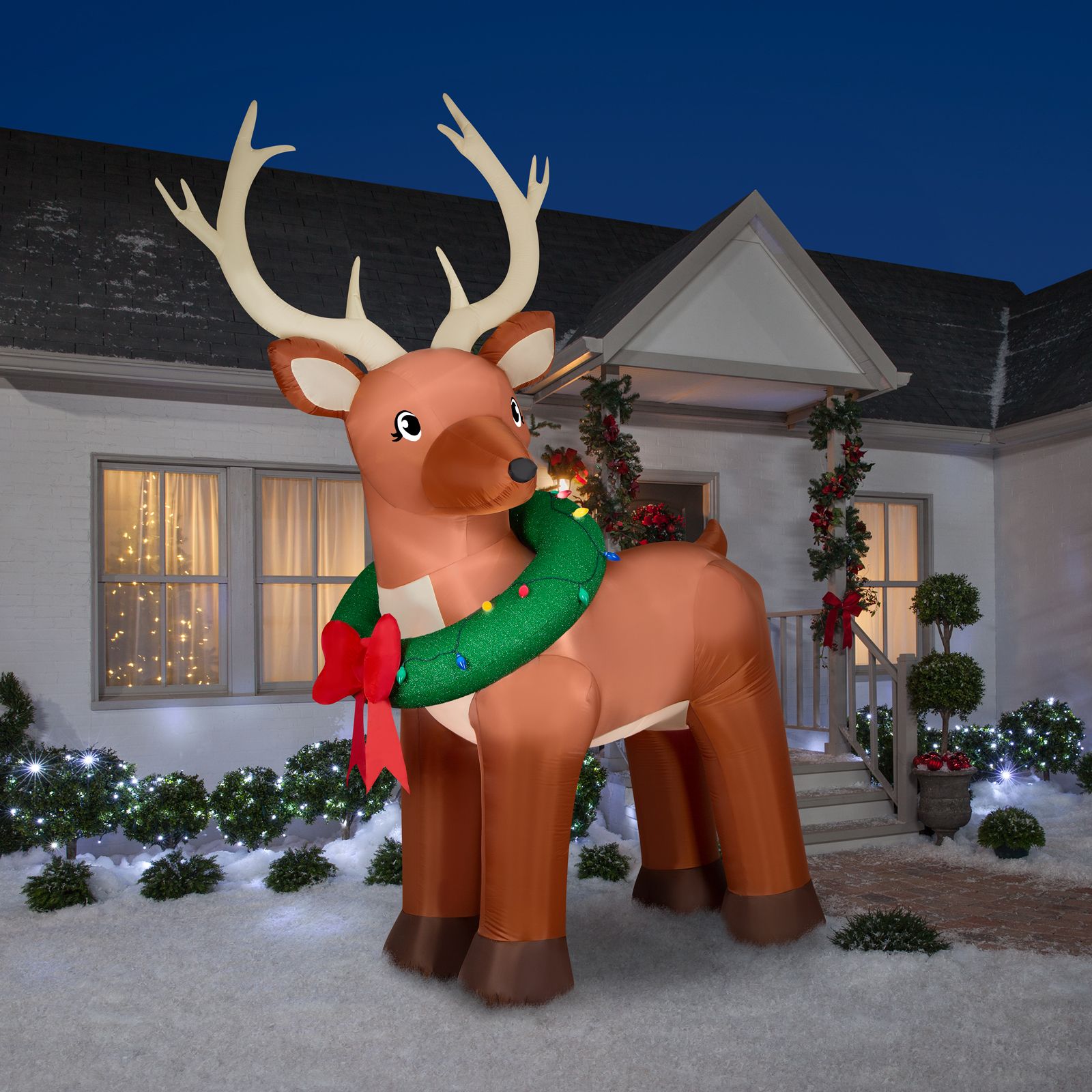 Gemmy 10.5' Airblown Inflatable Reindeer with Wreath | BJ's Wholesale Club