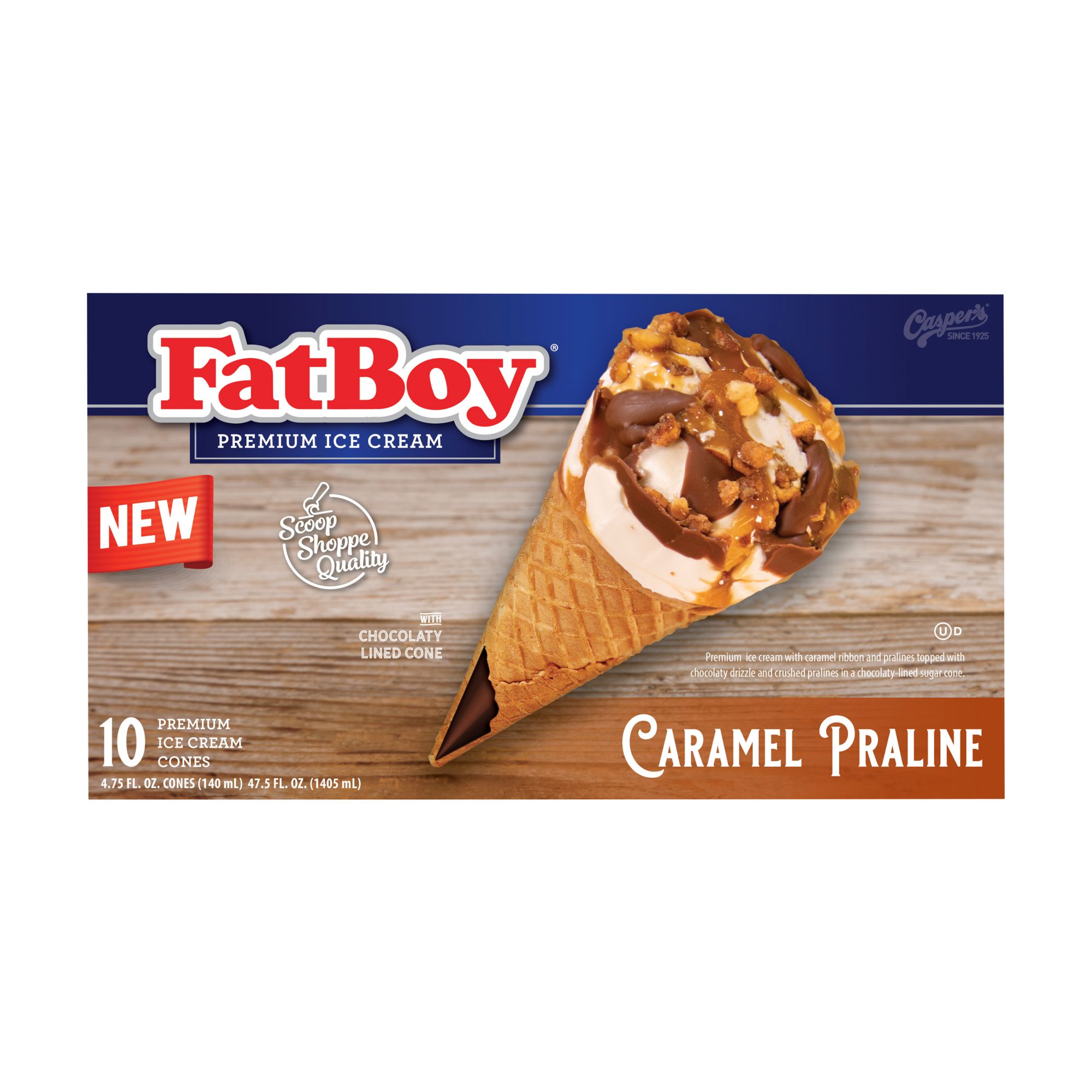 FatBoy Caramel Praline Ice Cream Cone, 10 pk. | BJ's Wholesale Club