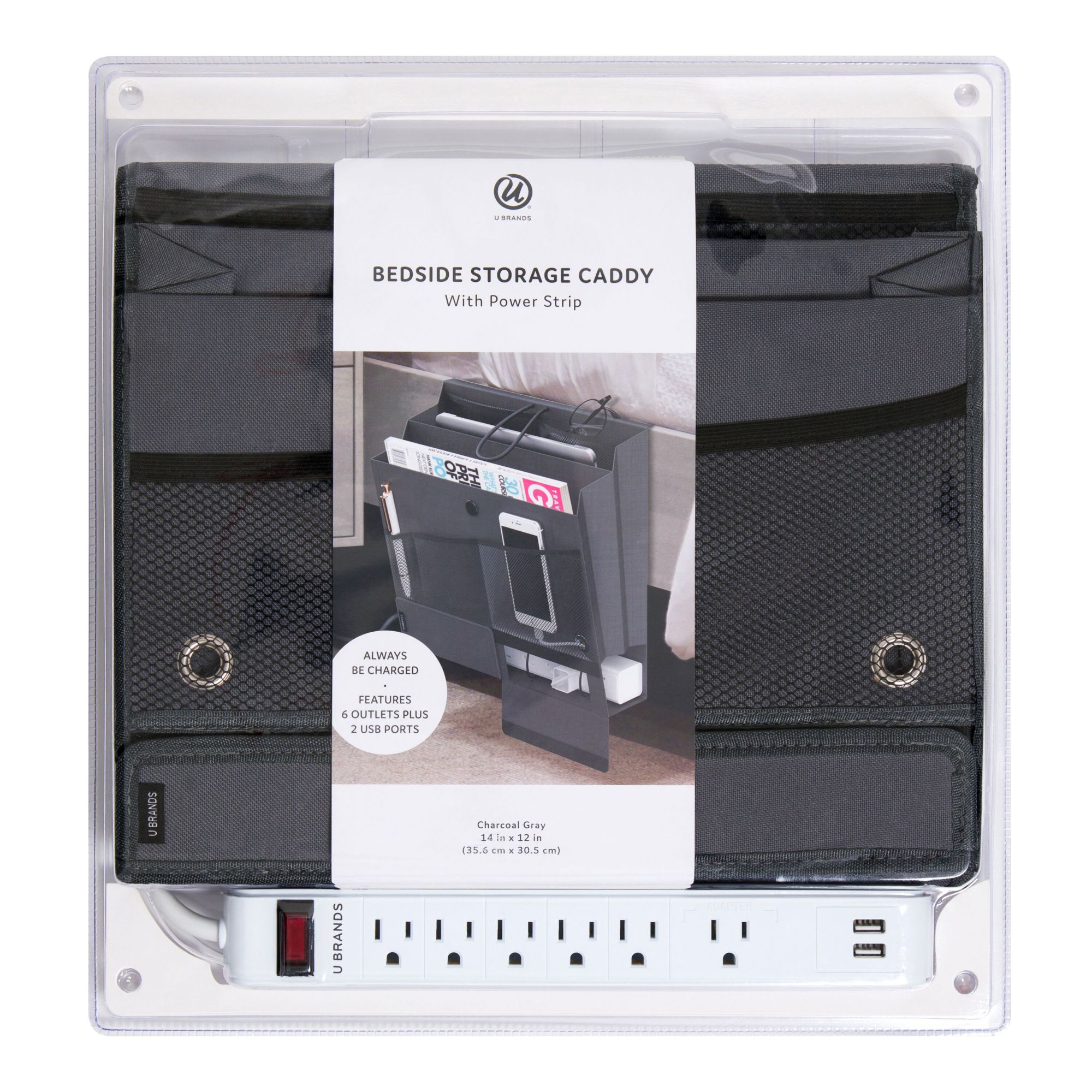 U Brands Bedside Caddy with USB Power Strip | BJ's Wholesale Club
