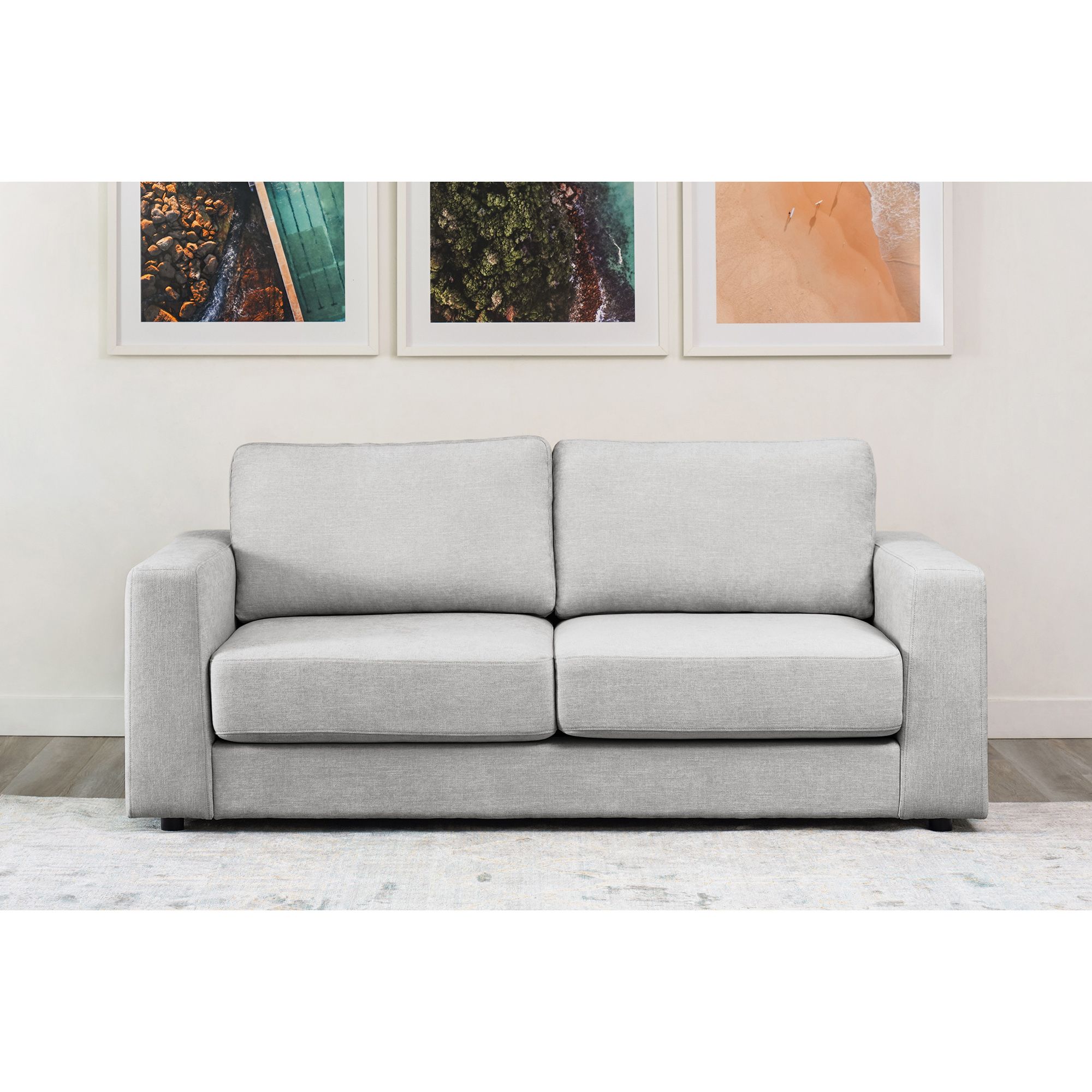 Abbyson Elizabeth Stain Resistant Fabric Sofa - Light Gray — Planner 5D