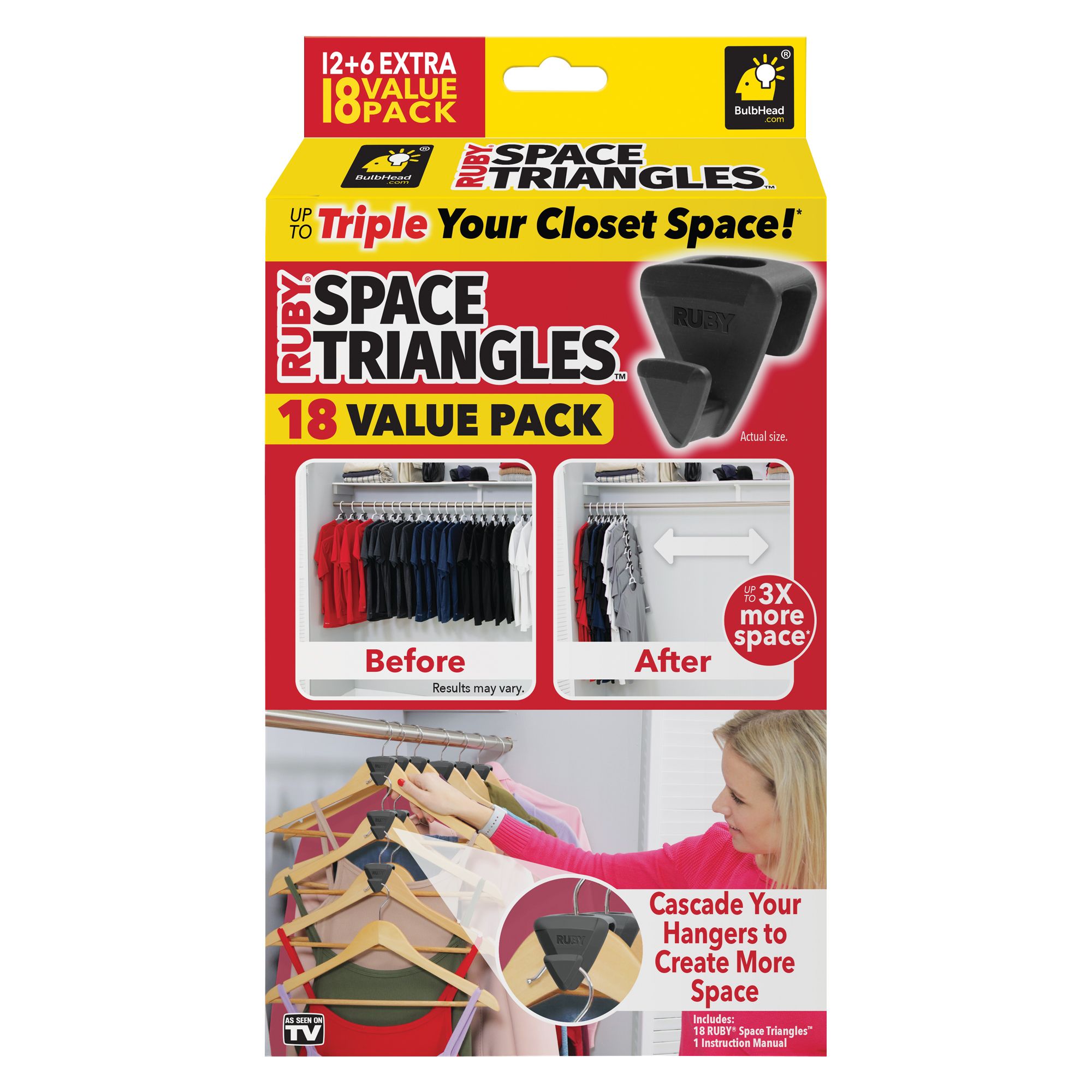 Ruby Space Triangles 18 Pk. Clothes Hangers | BJ's Wholesale Club