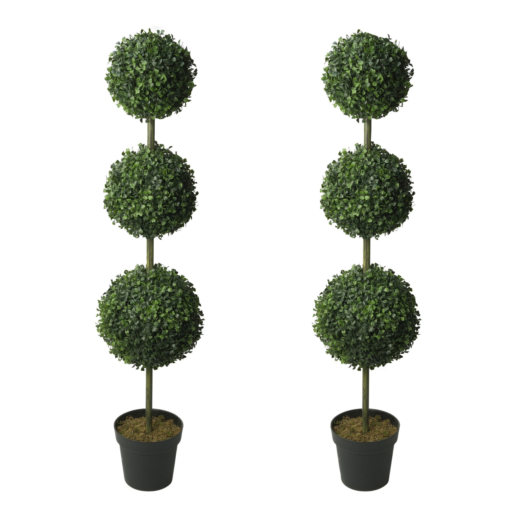 Aurora International 4' Boxwood Triple Ball Faux Topiary Tree in ...