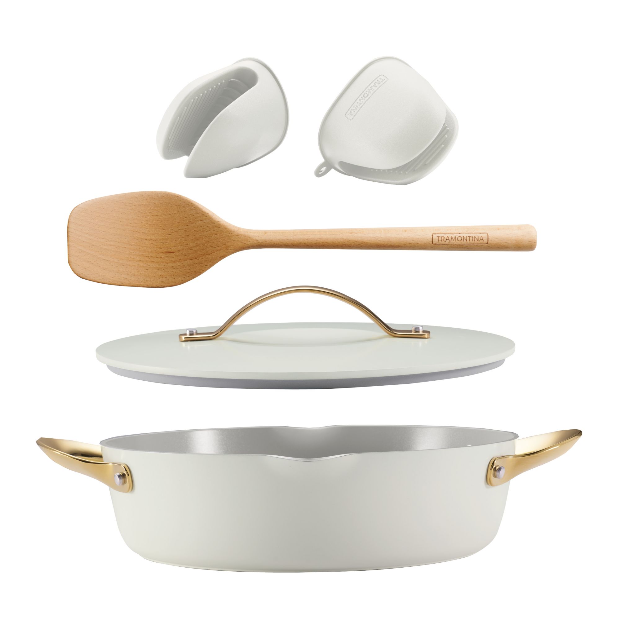 Tramontina Fiora 4.25 Qt Ceramic Non-Stick 5-Pc. Cookware Set - White ...