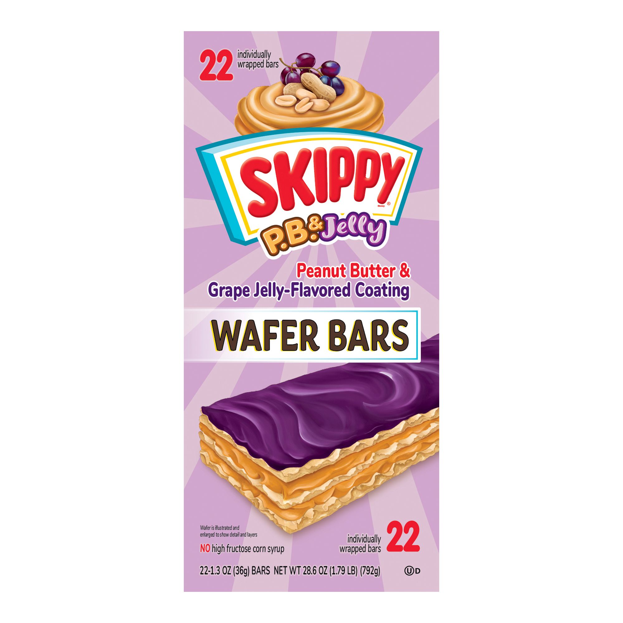 Skippy Peanut Butter & Grape Jelly Coated Wafer Bars, 22 ct. | BJ's ...