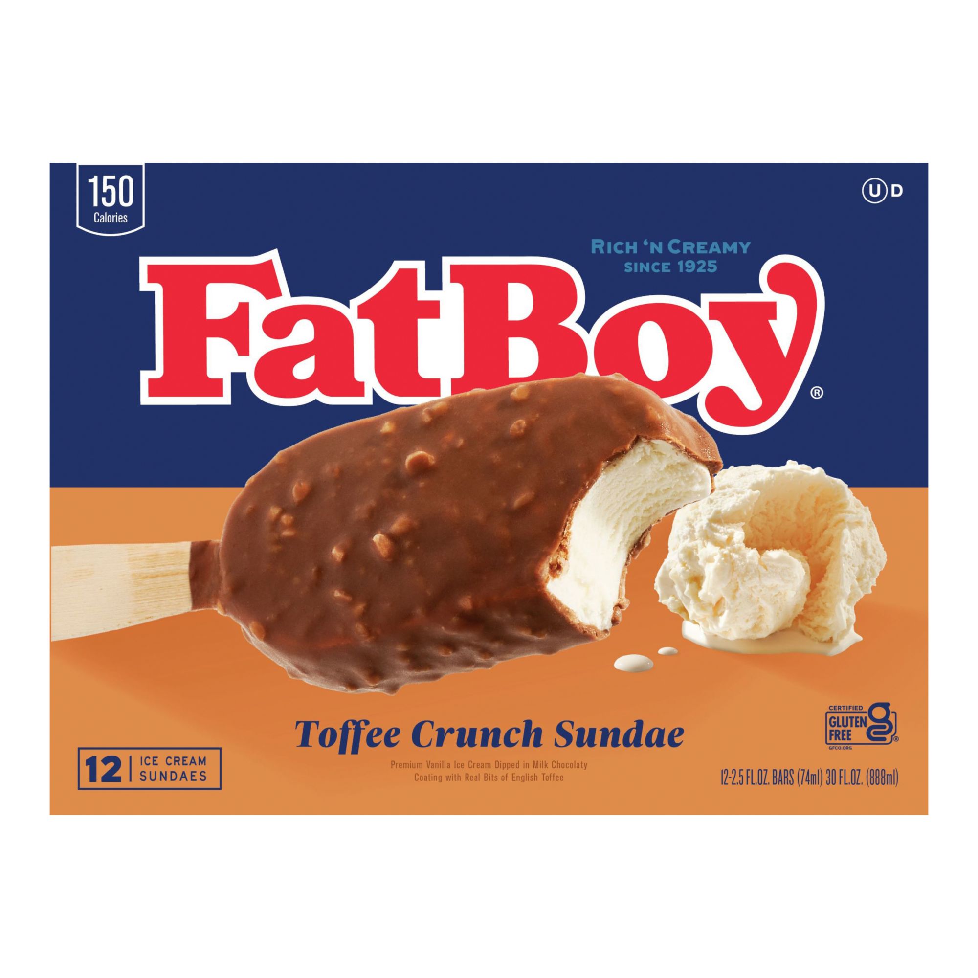 FatBoy Toffee Ice Cream Sundae Bar, 12 pk./2.5 oz. | BJ's Wholesale Club