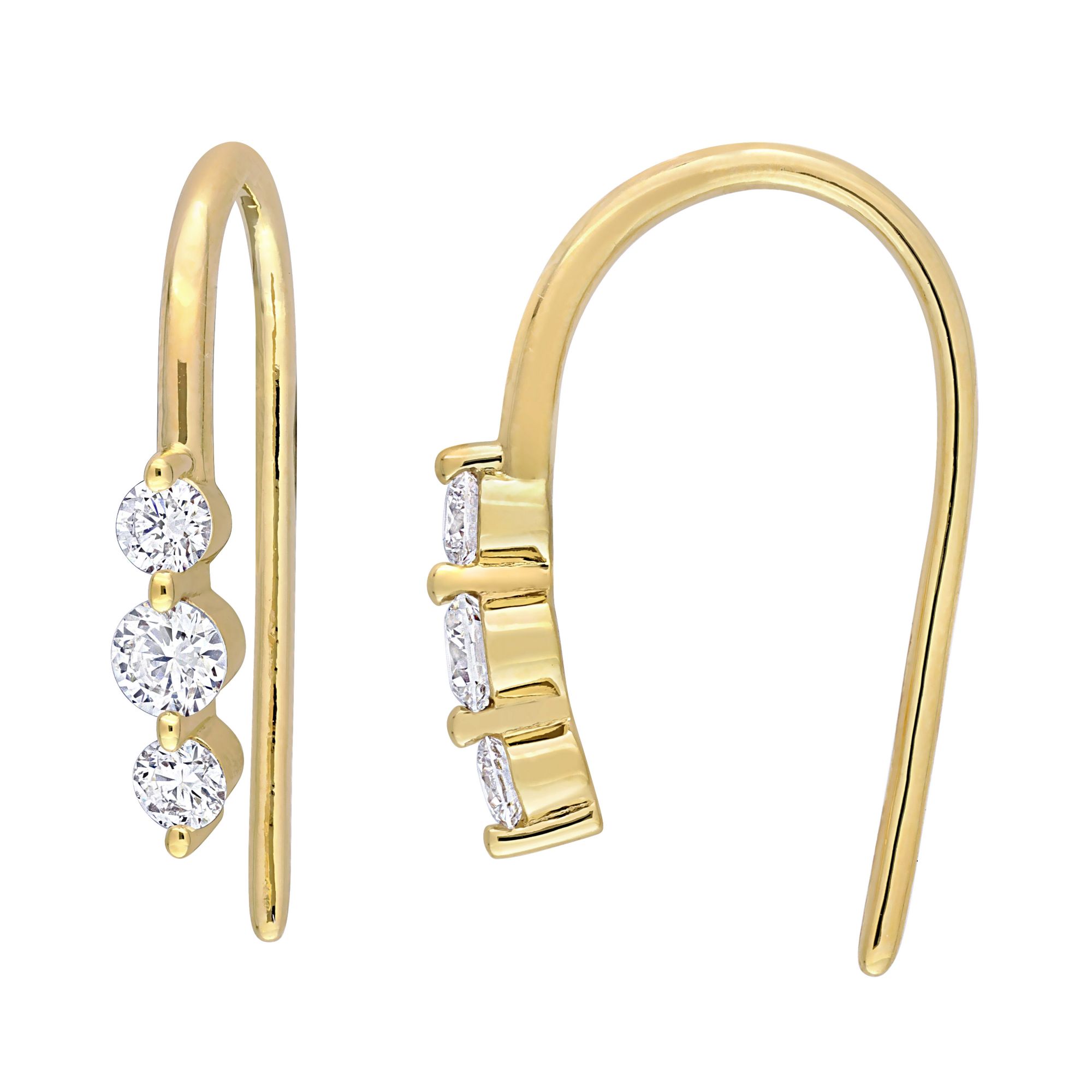 50 ct. tw Lab Grown Diamond Hook Earrings in 18K Gold Plated Sterling Silver