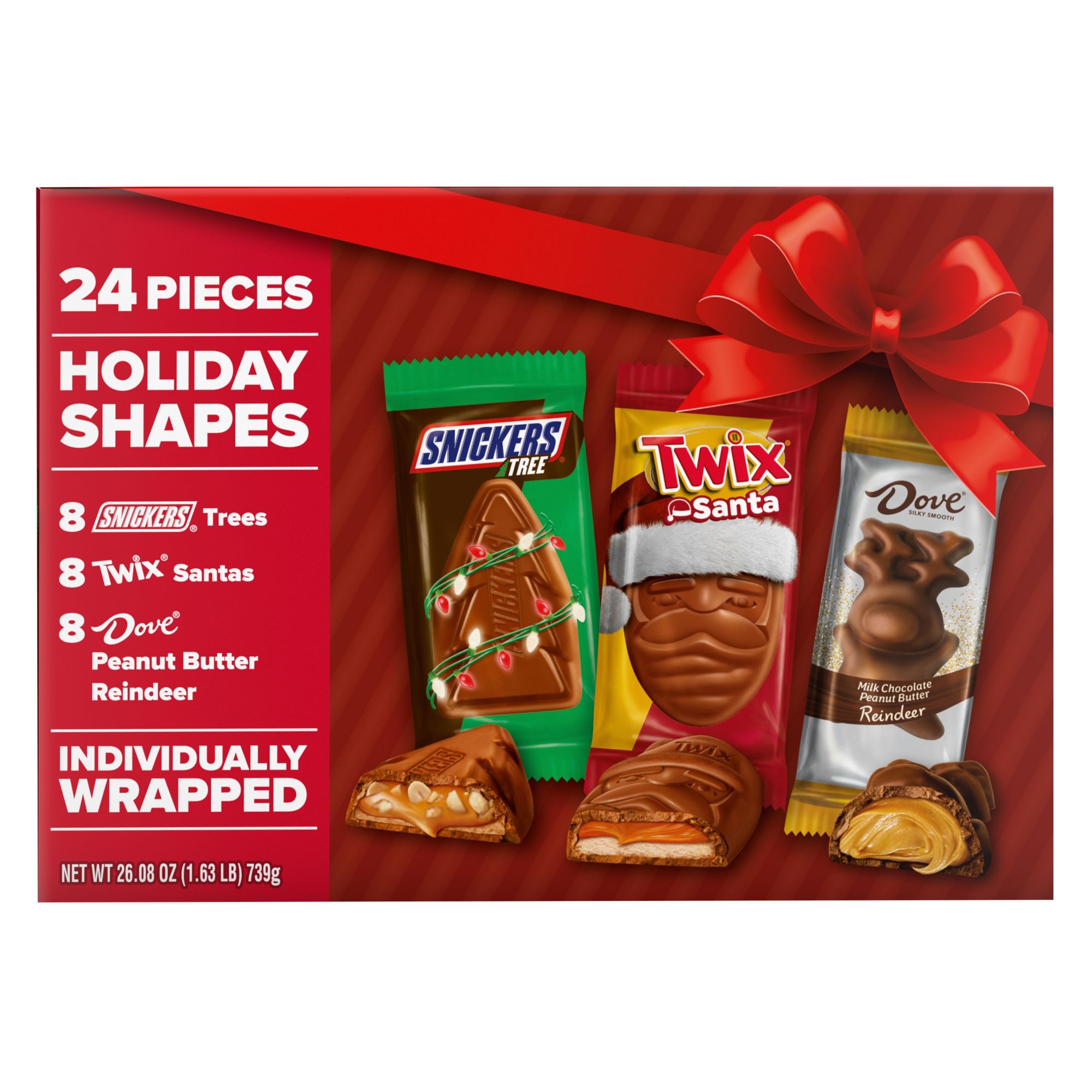Snickers, Twix & Dove Chocolate Holiday Shapes (24 ct.) | BJ's ...