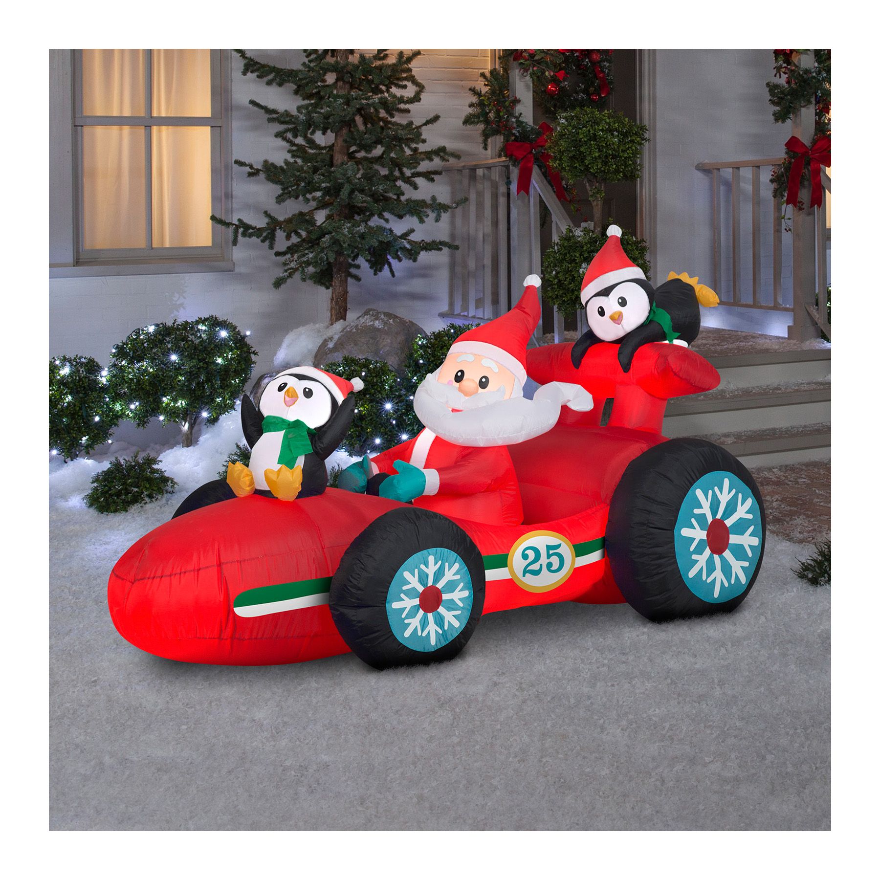 Gemmy Christmas Inflatable Santa in Racecar with Penguins | BJ's ...