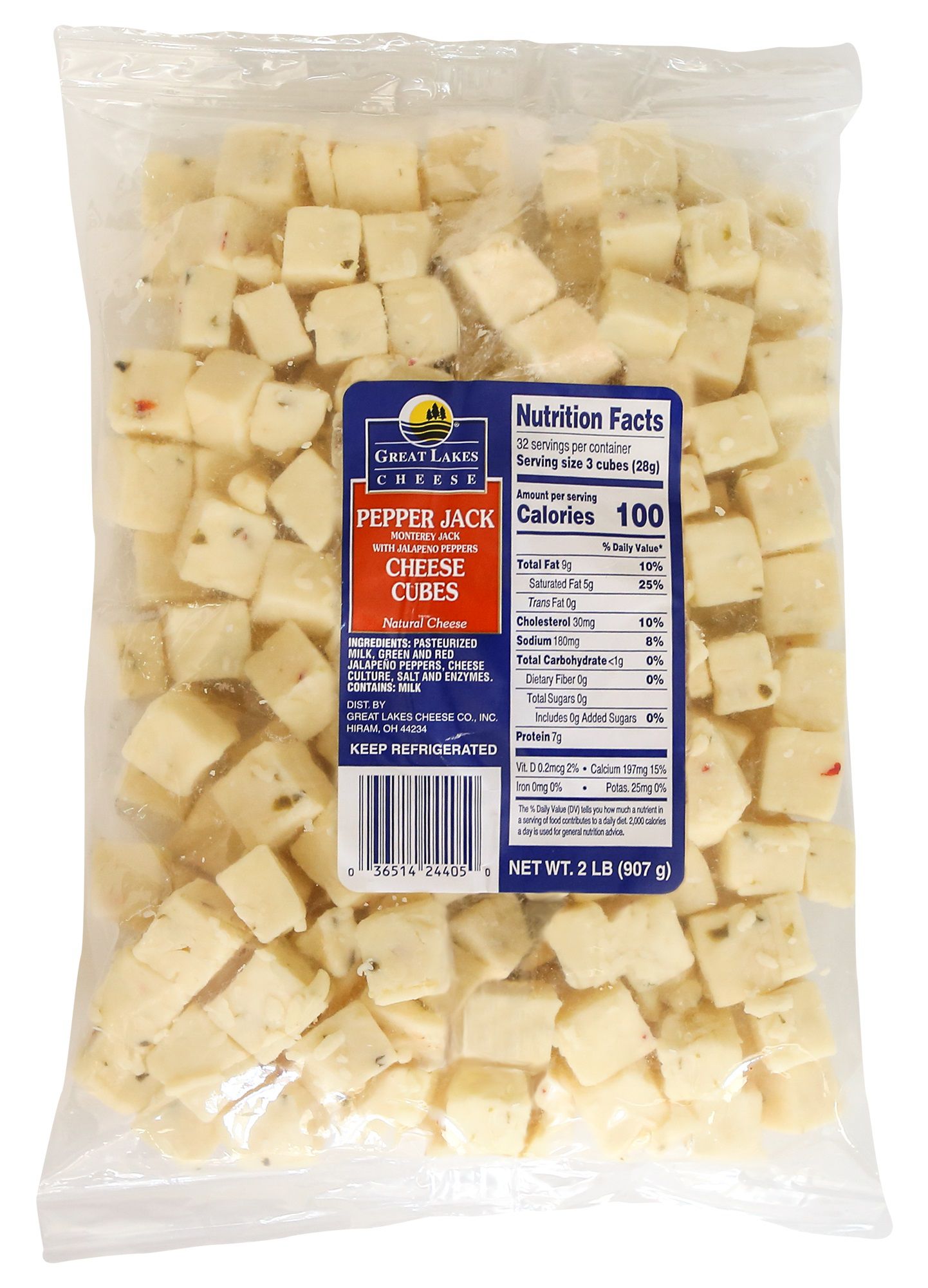 Great Lakes Pepper Jack Cheese Cubes, 2 lbs. | BJ's Wholesale Club