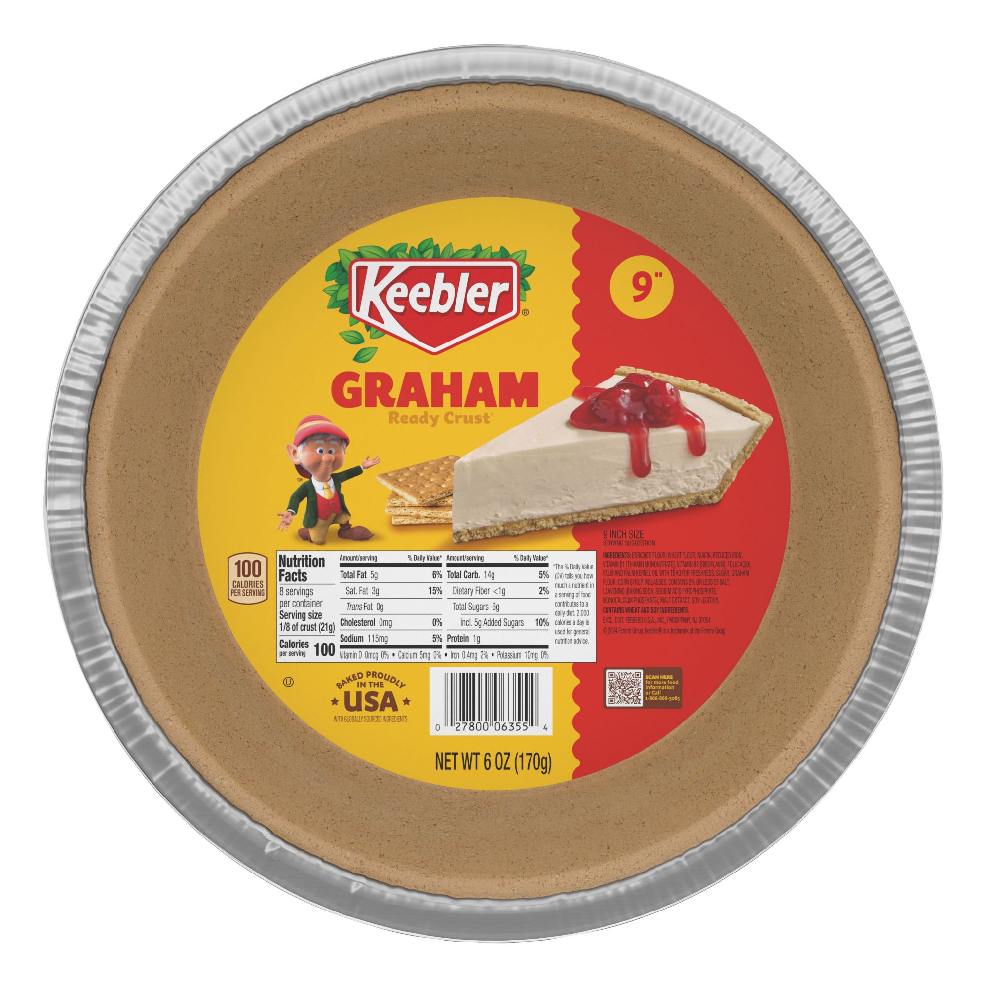 Keebler Ready Crust 9" Graham Cracker Pie Crust Dessert Shell, 4 pk./6 ...