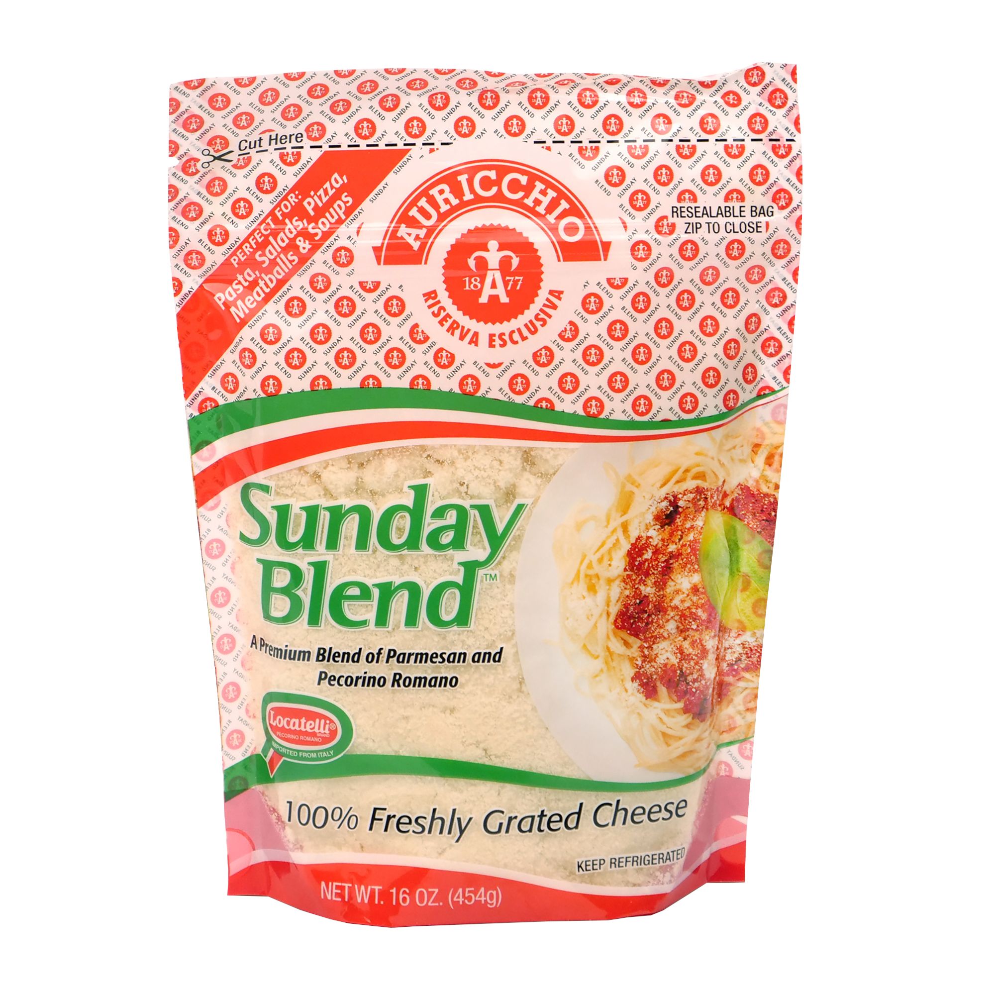 Auricchio Sunday Blend Grated Cheese, 16 oz. | BJ's Wholesale Club