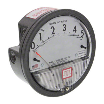 Pressure Gauge 0-5 WC, 4-3/4" For MF, White Planters SH856704 - Shoup