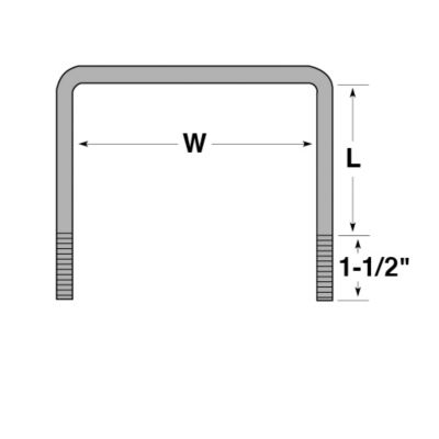 U-Bolt, 6" x 6" x 3/4" B6634 - Shoup